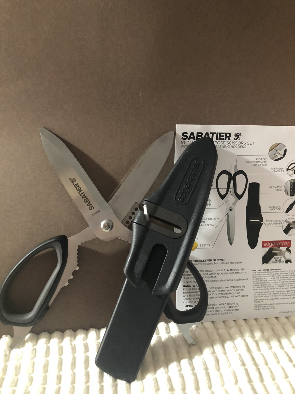 Sabatier 10-in-1 Multi-Purpose Scissors and Sharpening Sheath Magnetic ...
