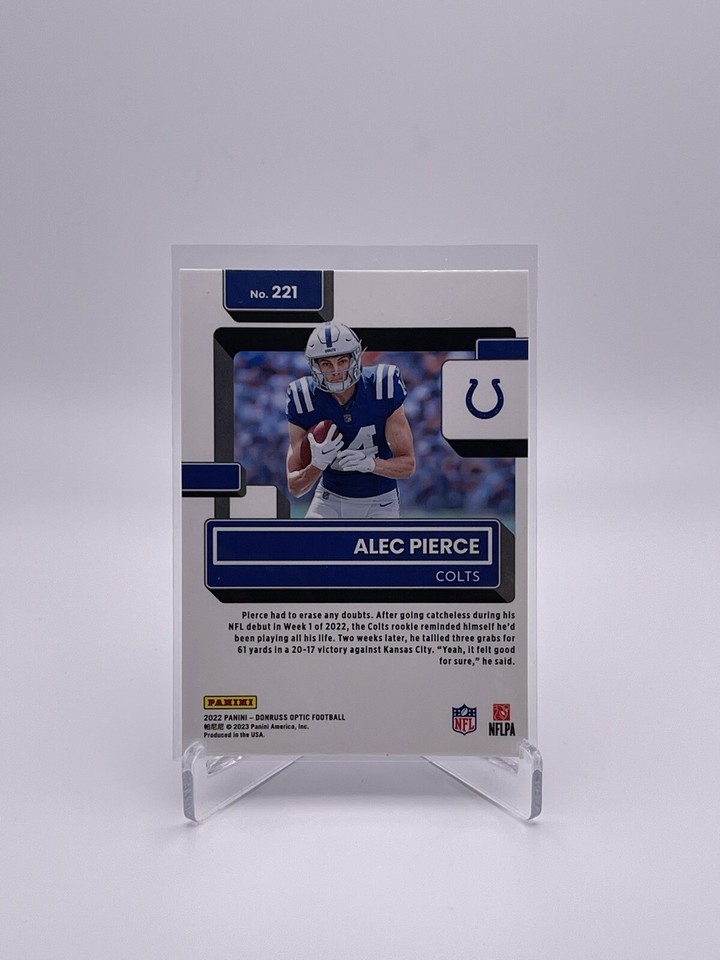 2022 Panini Donruss Optic Football, Rated Rookie Card #221 ALEC PIERCE ...