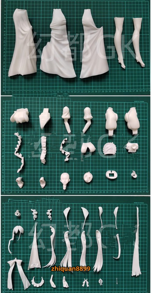 1/6 Long Dress Maid Unpainted GK Resin Figures Model Girl Unassembled ...