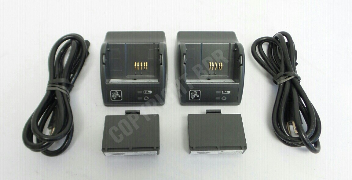 Lot of 2 Zebra (SC2) Smart Battery Charger with QLn Batteries PN ...