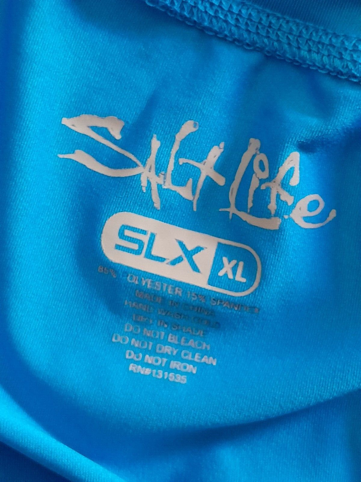 Salt Life Shirt Mens Extra Large Blue Long Sleeve Slx Fishing Outdoors ...