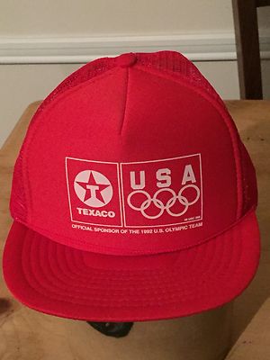 Red Texaco Havoline 1992 Olympic Games Snapback Hat | eBay