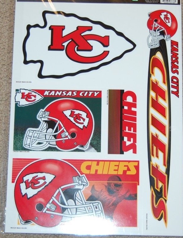 KANSAS CITY CHIEFS NFL FOOTBALL SPORTS MULTI-USE DECALS PACK OF 5 | eBay
