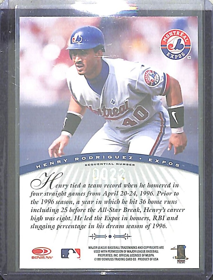 1997 Donruss Signatures Century Marks Autograph Henry Rodriguez No 22 ...