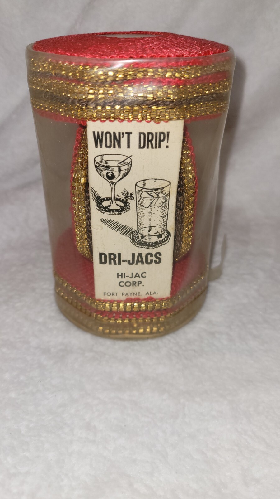 Vintage Set Of 8 MCM Dri-Jac Hi-Jac Corp Red Coasters Barware IOP Won't ...