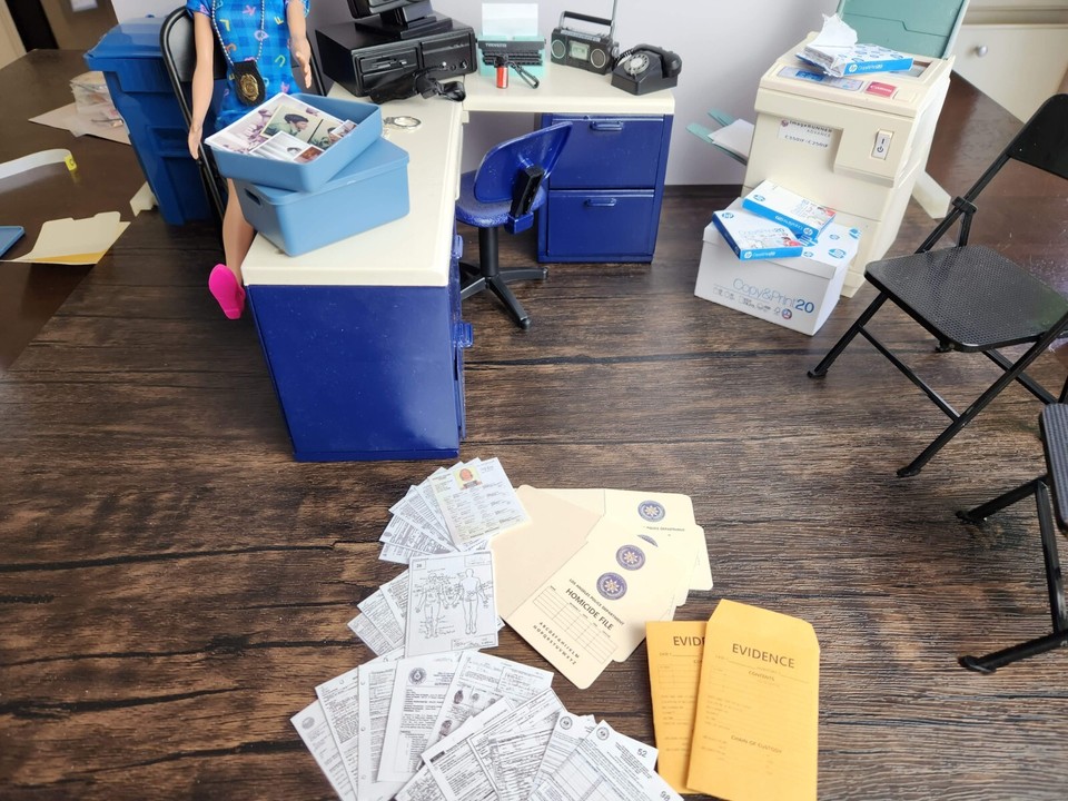 1/6 SCALE Mini Police Homicide CSI Paperwork, 2 Folders, 2 Evidence, 20 ...