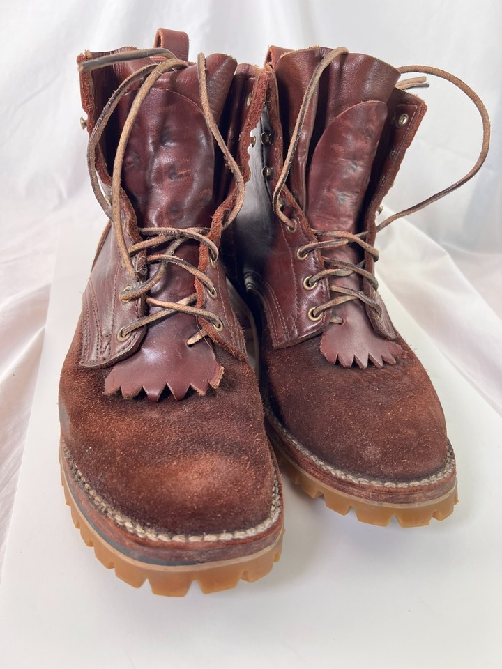 Nicks Boots 6" Urban Logger 10 E Brown Smooth over Roughout w/ Honey ...