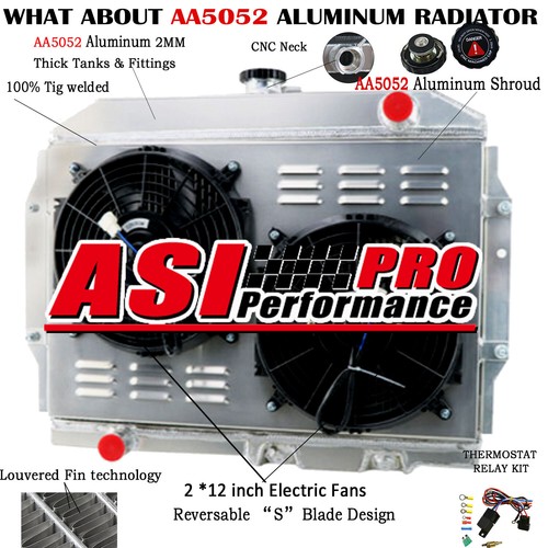 3 ROW RADIATOR SHROUD FAN FOR 1968-1974 AMC JAVELIN AMX RAMBLER MARLIN ...