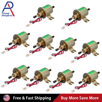 10 Packs 12V Electric Fuel Pump HEP-02A Universal Inline Low Pressure ...