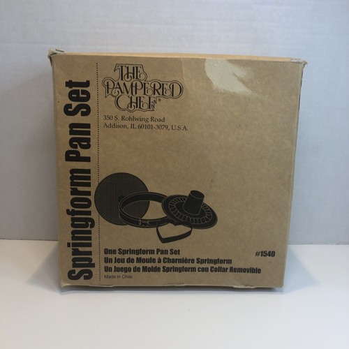 The Pampered Chef Springform Pan Set #1540 New in Box 3 Inserts Heart ...