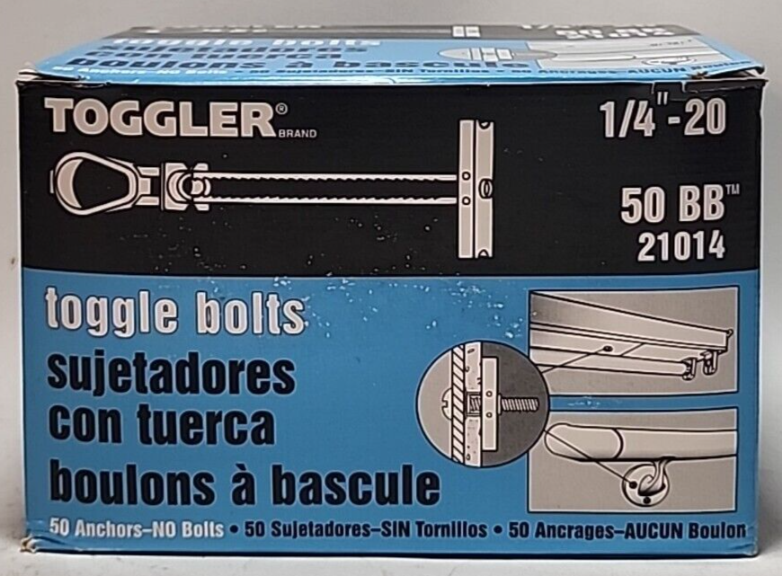 Toggler SnapToggle 25014 Toggle Bolt, 1/4-20 Thread, Carbon Steel, Zinc ...