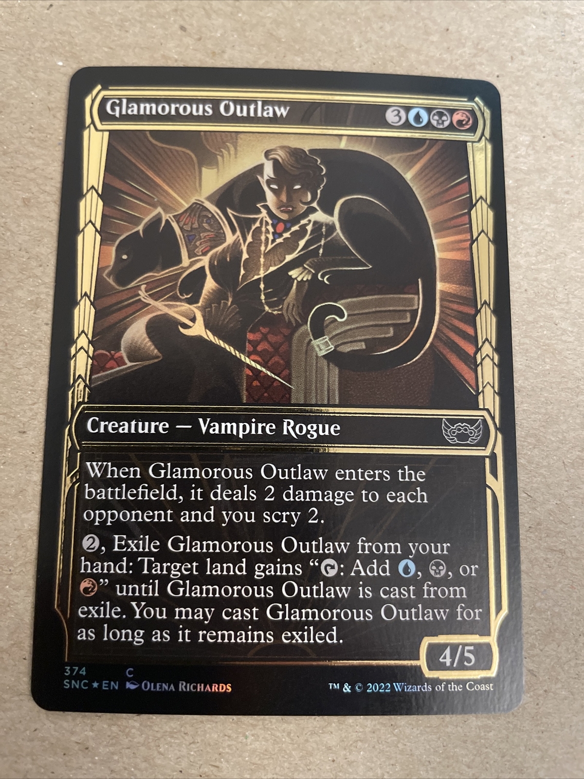 1x Glamorous Outlaw - Gilded Foil - MTG Streets of New Capenna - NM ...