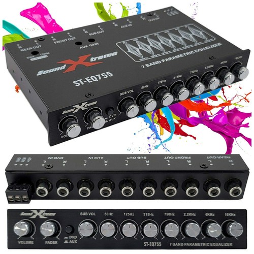 SoundXtreme ST-EQ755 1/2 Din 7 Band Car Audio Parametric Equalizer EQ ...