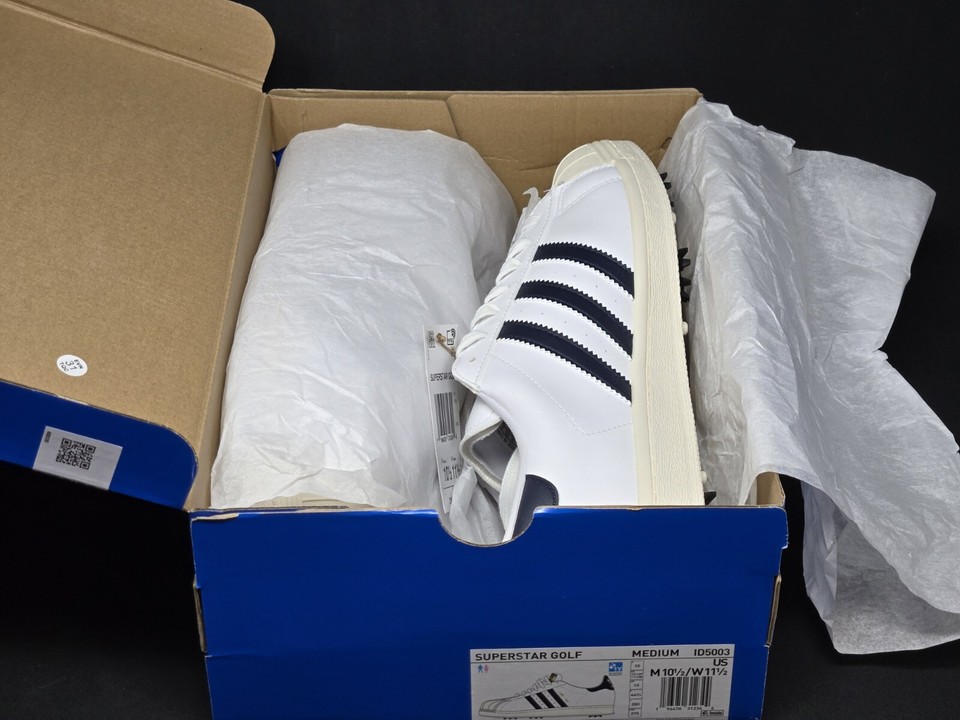 adidas Superstar Golf Men Multi Size Shoes White Navy Blue Shell Toe ...
