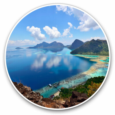 2 x Vinyl Stickers 15cm - Sabah Borneo Malaysia Coast Cool Gift #3629 ...
