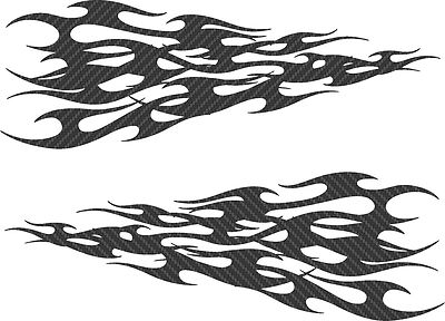 CARBON FIBER FLAMES Vinyl Wrap Auto Car Truck Graphics Decals Stickers ...