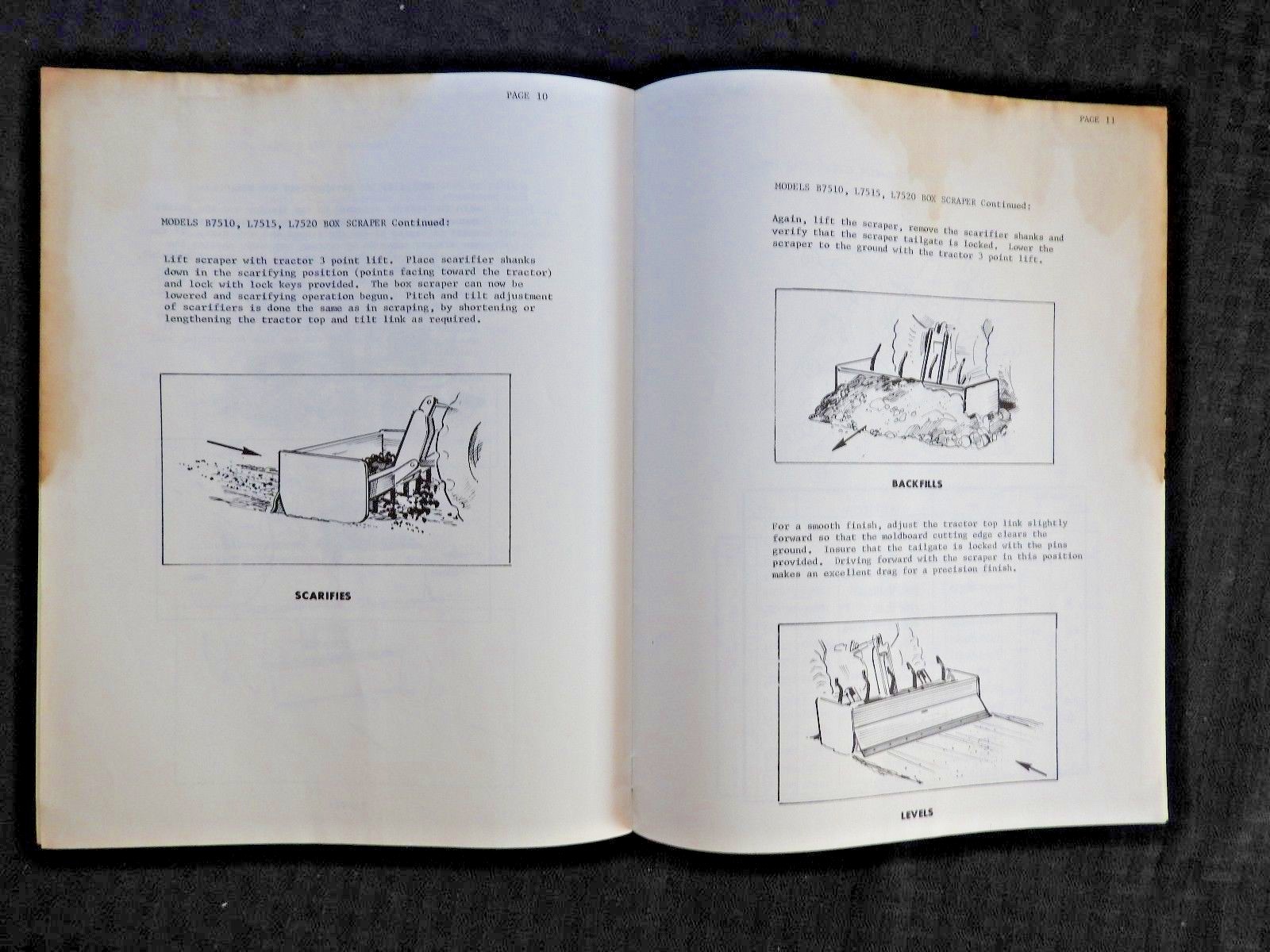 KUBOTA L7550 EARTHCAVATOR TRACTOR B7510 L7515 L7520 BOX SCRAPER OPS ...