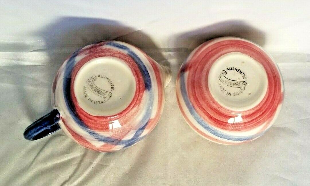 Vernon Kilns Vernonware CALICO Creamer Sugar Set Plaid Hand Painted ...