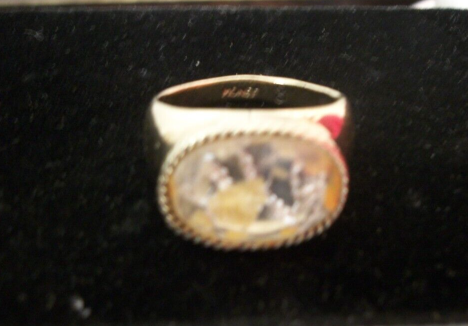 Vintage Ring, Monet Gold Tone, Gold & Clear Glass, Ring Size 8, Signed ...