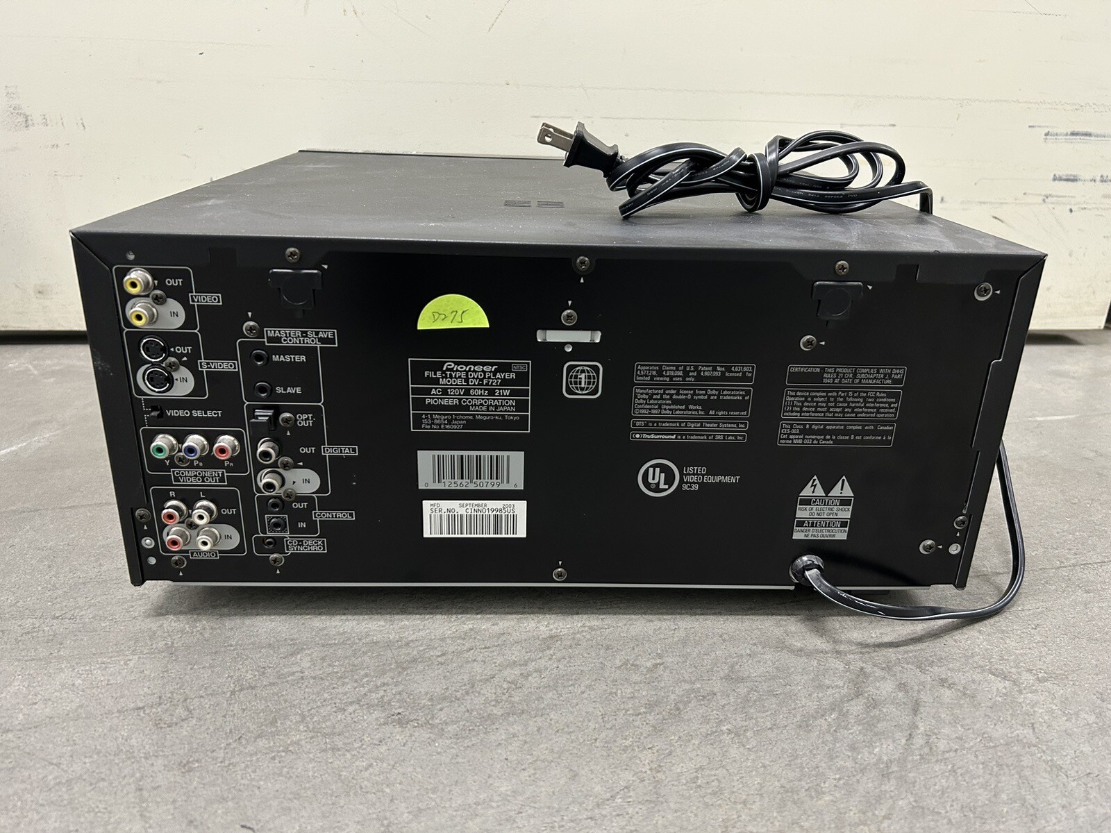 RARE Pioneer DV-F727 301 Disc DVD / CD Changer Currently Untested Sold ...