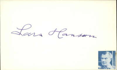 Lars Hanson D.1965 Actor Signed 3" x 5" Index Card | eBay
