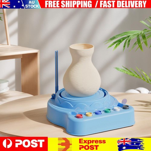 Kids Pottery Wheel Kit Educational DIY Clay Maker for 8-12 Years (Blue ...