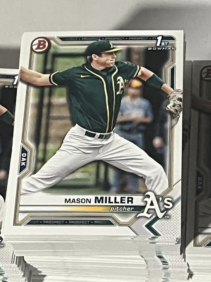 2021 Bowman Draft Mason Miller 1st Bowman Paper Lot of 369 Athletics RC ...