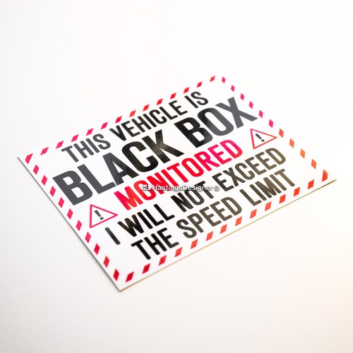VEHICLE BLACK BOX MONITORED Not Exceed Speed Limit Car,Van Vinyl Decal ...