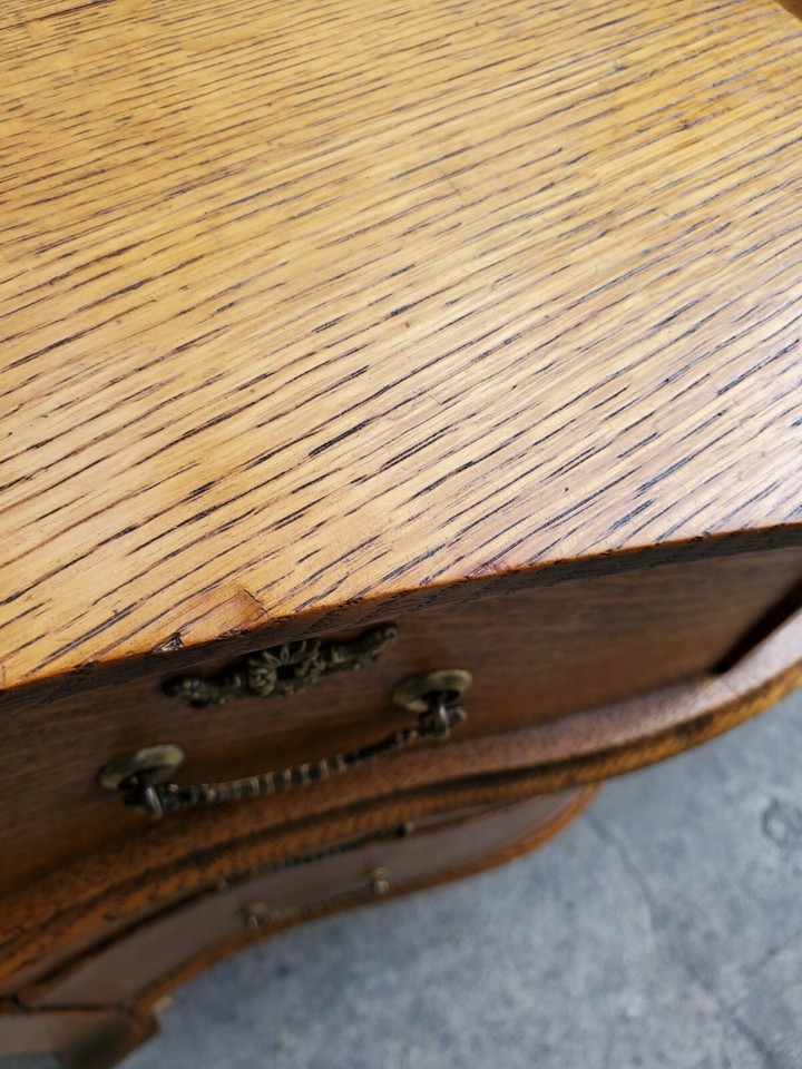 Victorian Large Tiger Oak American Vanity Dresser Chest Batwing Mirrors ...