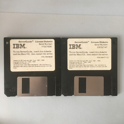 Bundle 2x IBM Server Guide 3.0 3.0.1 Floppy DIsc 3.5” Diskette Vtg ...