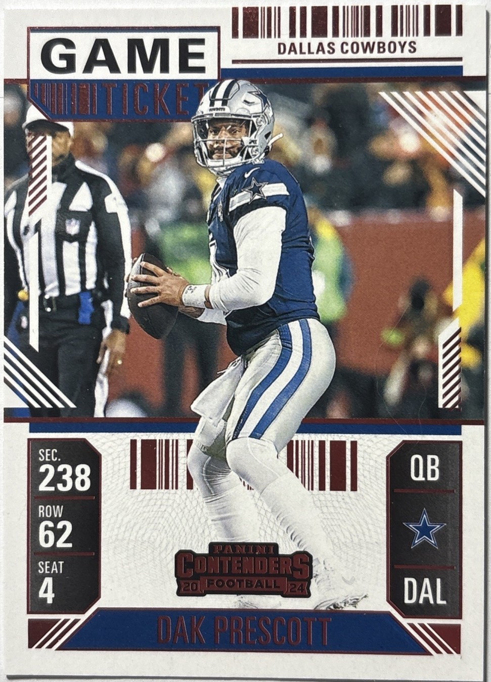 2024 Panini Contenders - Dak Prescott #25 Red Game Ticket for sale ...