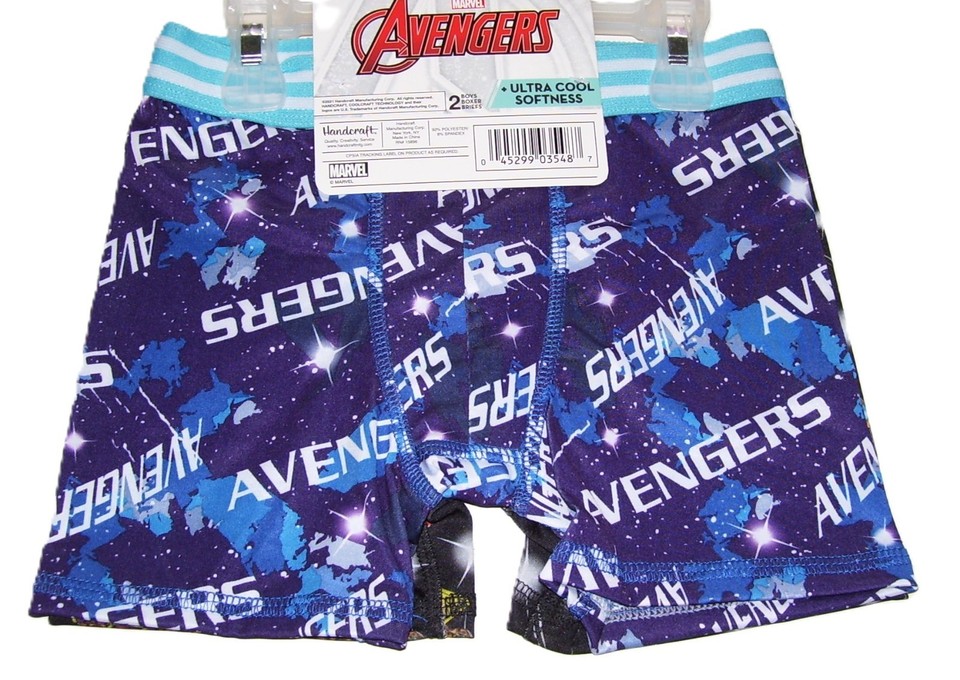 Boys HANDCRAFT Marvel AVENGERS 2 Pk Ultra Cool Softness Boxer Briefs ...