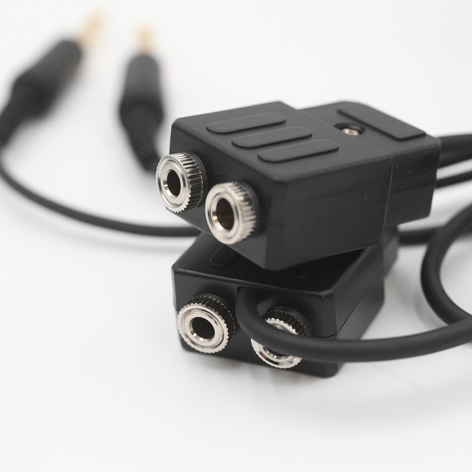 General Aviation Dual Plug Headset Splitter David Clark AVCOMM Pilot ...