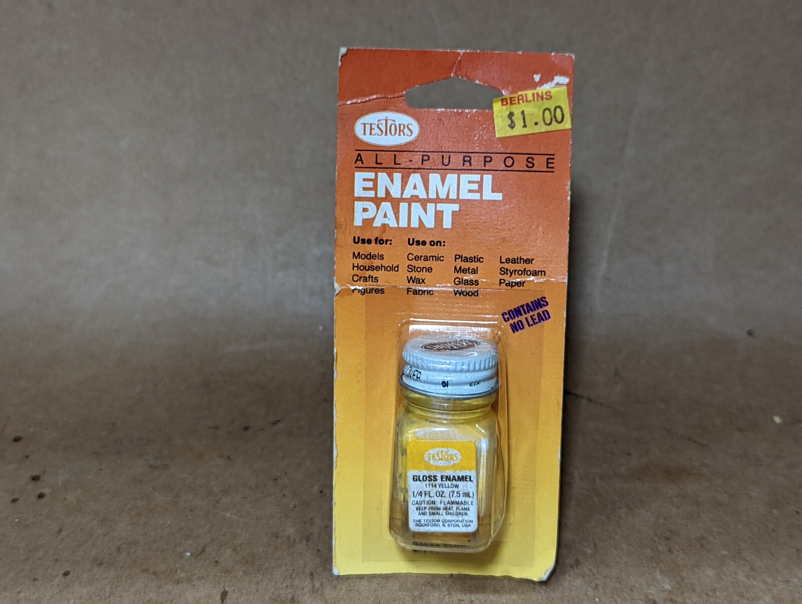 Vintage Testors 1114TT Yellow Enamel Paint 1/4 oz. Gloss | eBay