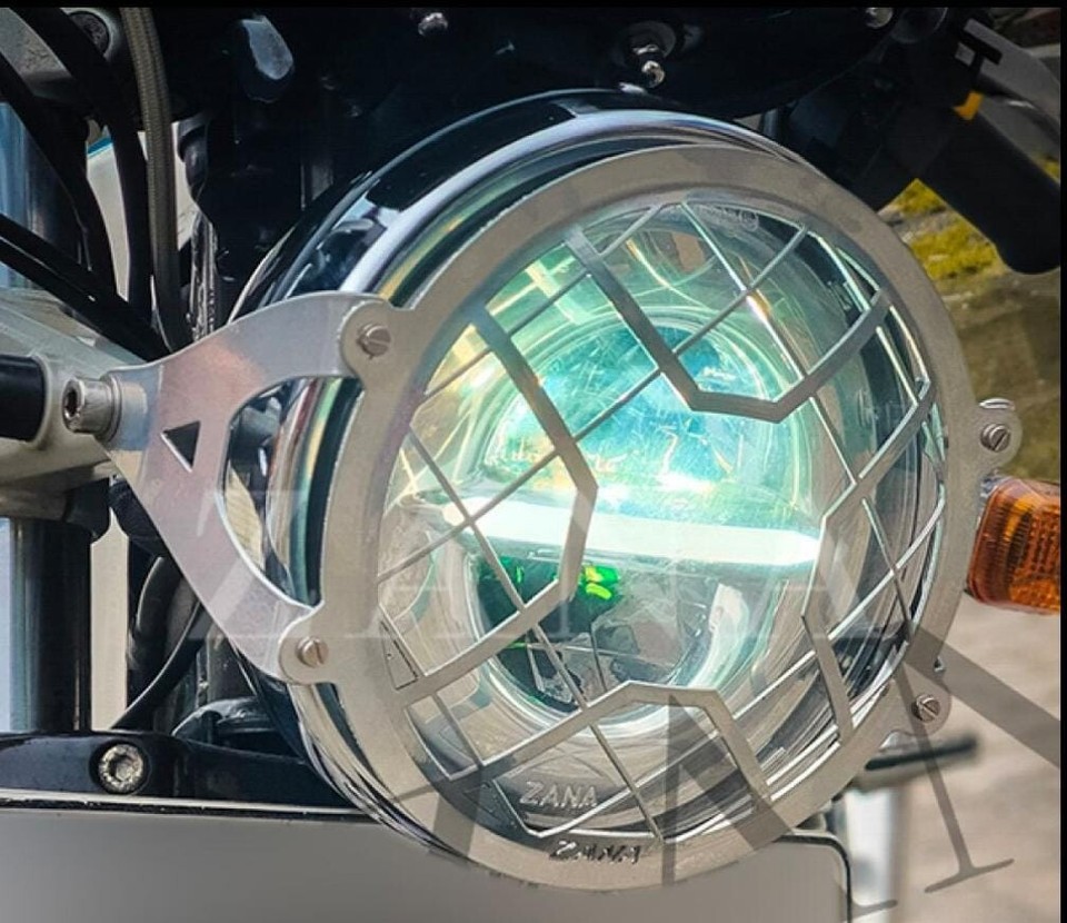 "HEADLIGHT GRILL SS, SILVER" FIT FOR ROYAL ENFIELD HIMALAYAN 411 BS3 ...