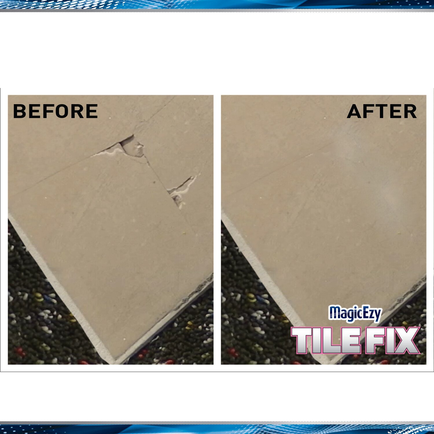 Tile Fix: (Metallic White) Fix Porcelain Tile Cracks & Chips Fast ...