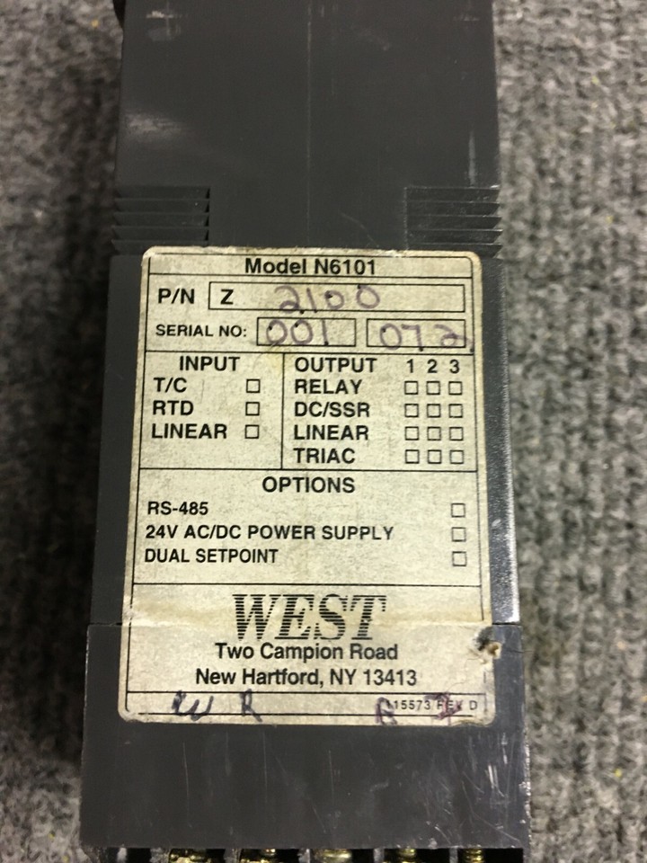 Temperature Controller West 6100 Model N6101 Z210000 | eBay