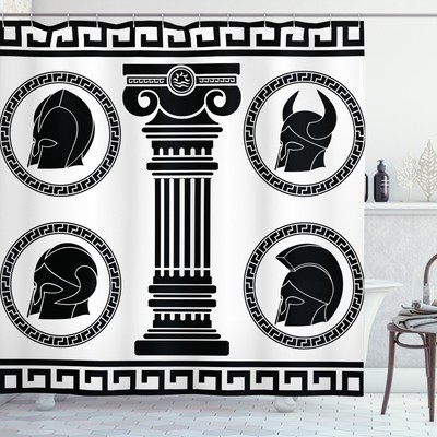 Toga Party Shower Curtain Antique Spartan Print for Bathroom | eBay
