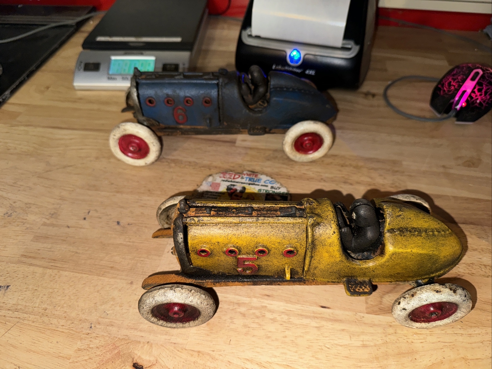 Race Car Set x2 Cast Iron Patina NASCAR Formula Indy 500 Collector ...