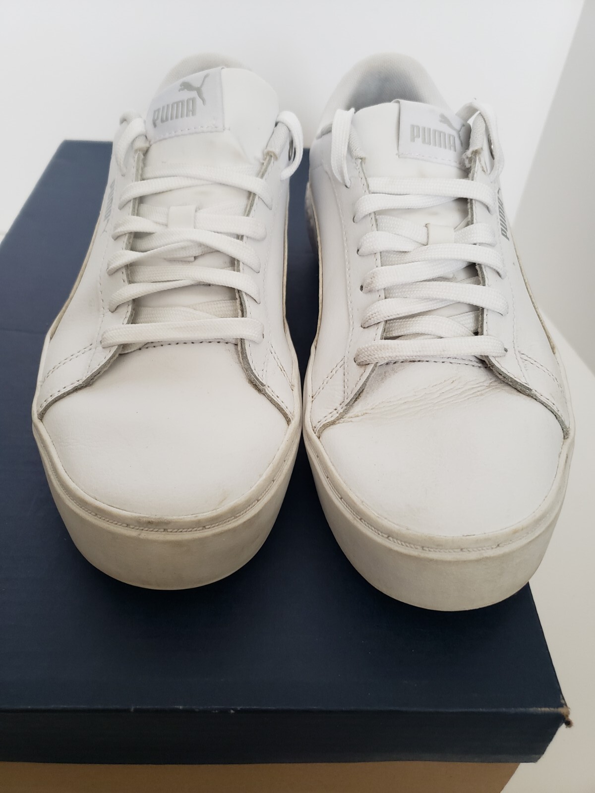 Women Puma smash platform V2L tennis shoe, color whit… - Gem