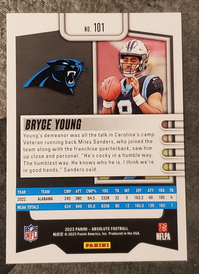 2023 Panini Absolute - Rookies #101 Bryce Young (A1) | eBay