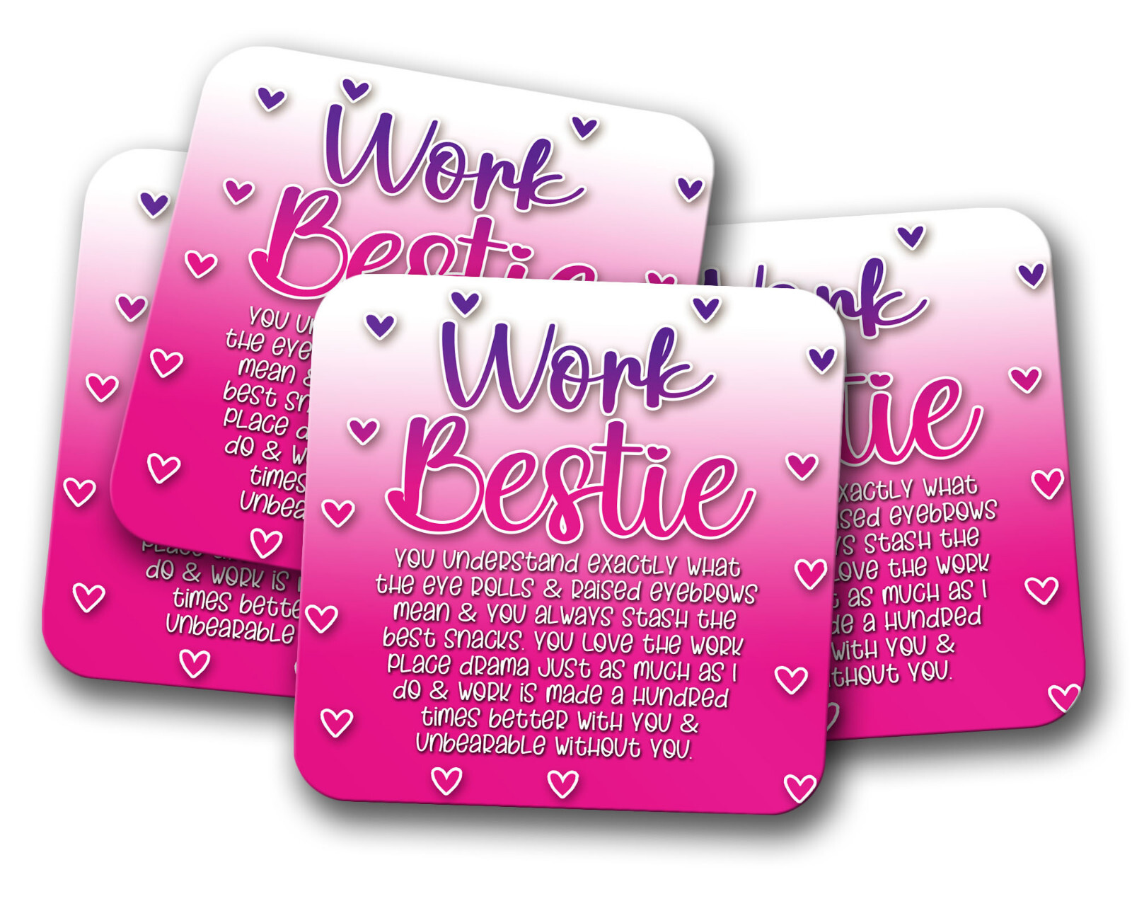 Drinks Mug Cup Coaster Gift Work Bestie Birthday Christmas Present ...