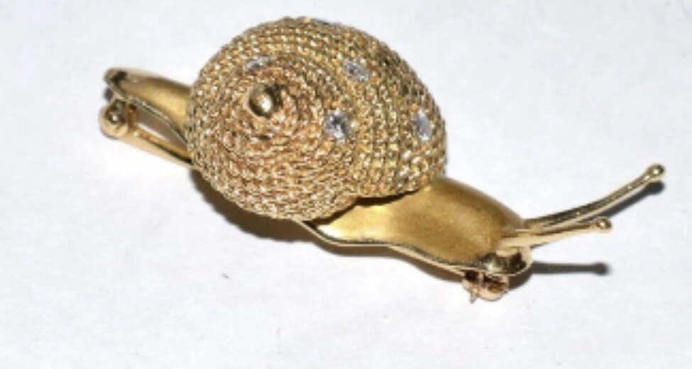 14kyg Diamond Snail Brooch/Pin Signed By Designer Craig Drake 🔥🎁 | eBay