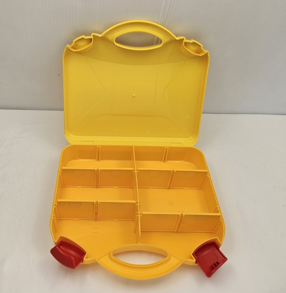 LEGO Yellow Carrying Case Storage w/ Adjustable Dividers Portable ...