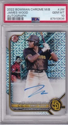 2022 JAMES WOOD BOWMAN CHROME M/B AUTOGRAPH #JW PSA 10 ROOKIE CARD | eBay