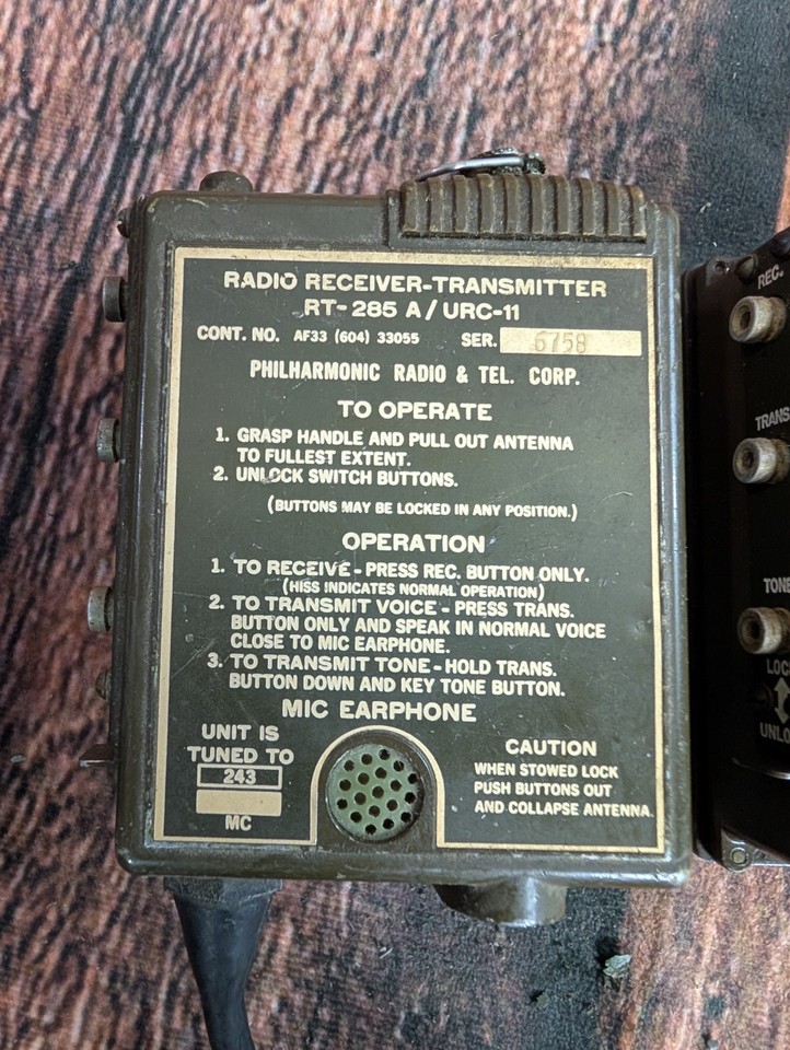 2 Military Army Receiver Transmitter Radio RT285 A URC-11 Vietnam Era ...