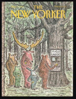 New Yorker magazine COVER ONLY May 7,1990 Koren art -Hairy monsters ...