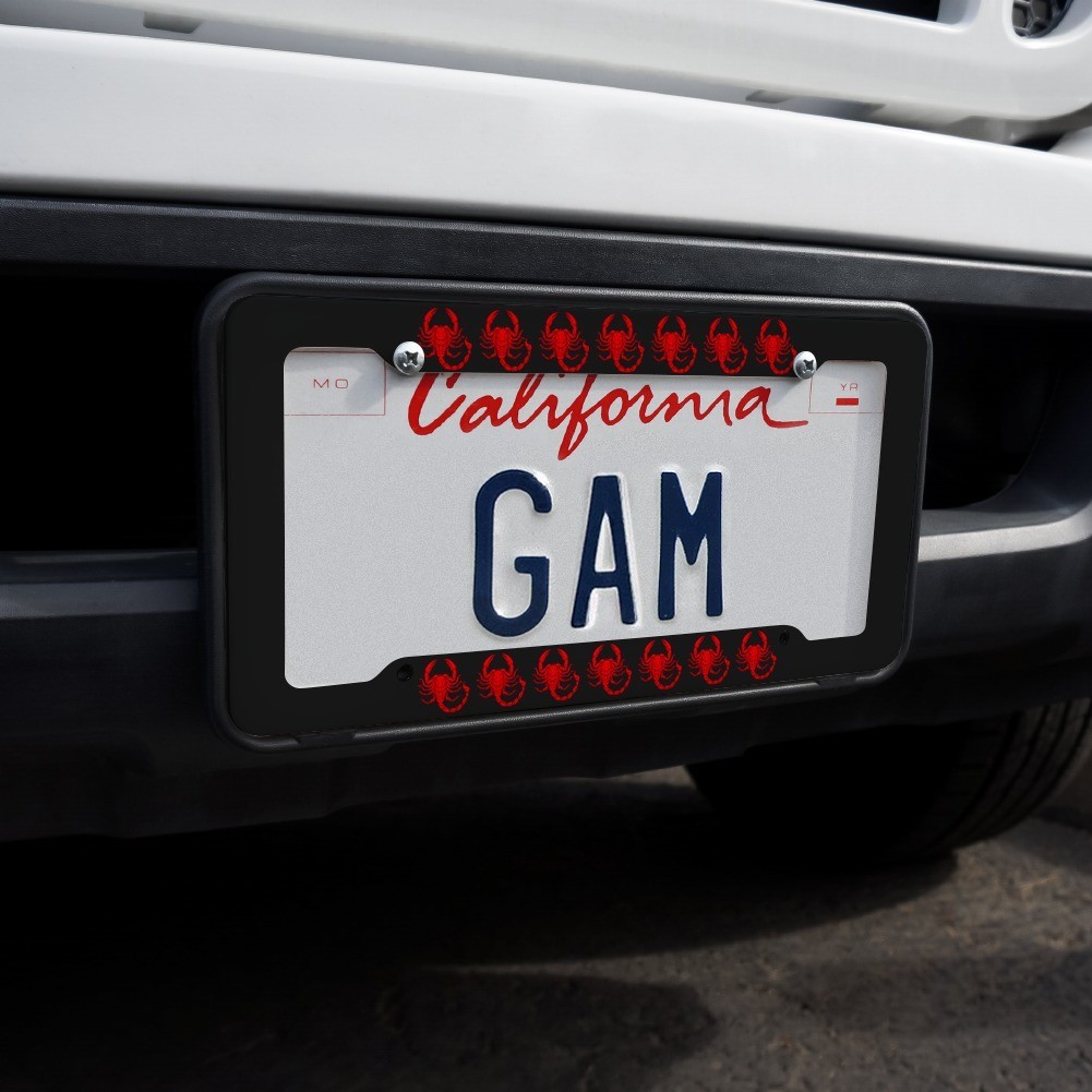 Red Tribal Scorpion License Plate Tag Frame | eBay