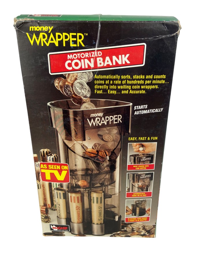 Mag-Nif Money Wrapper Motorized Coin Bank Fills Coin Wrappers Change ...