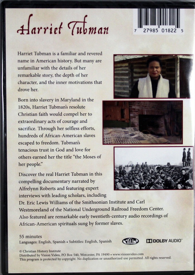 Harriet Tubman They Called Her Moses NEW DVD American Christian ...
